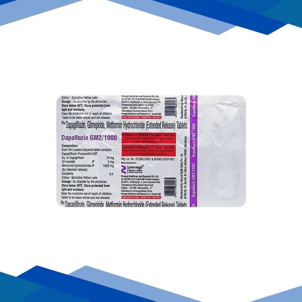 Buy DAPAFLOZIN GM 2/1000 Tablet 10's Online | Use of, Price, Benefits